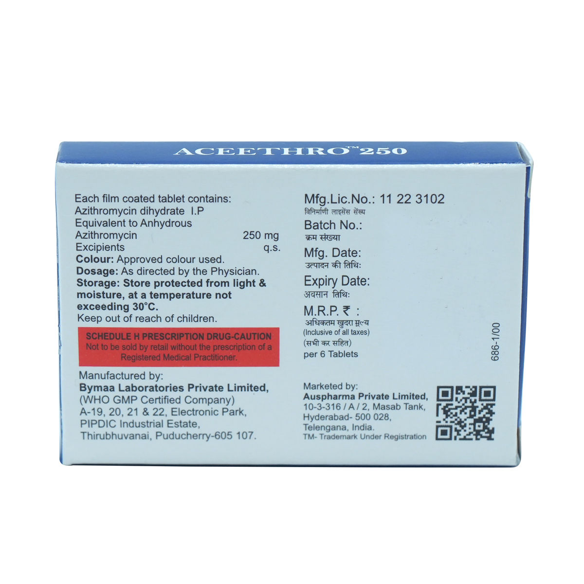 Aceethro 250 Tablet 6's Price, Uses, Side Effects, Composition - Apollo ...