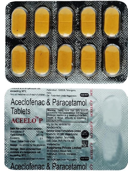 Aceelo P 100/325 Tablet 10's Price, Uses, Side Effects, Composition ...