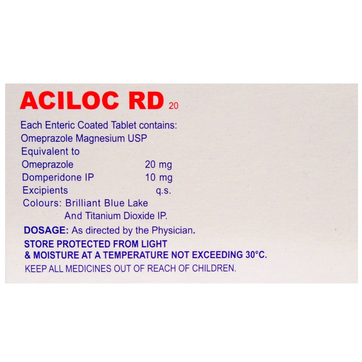 Aciloc RD 20 New Tablet 15's Price, Uses, Side Effects, Composition ...