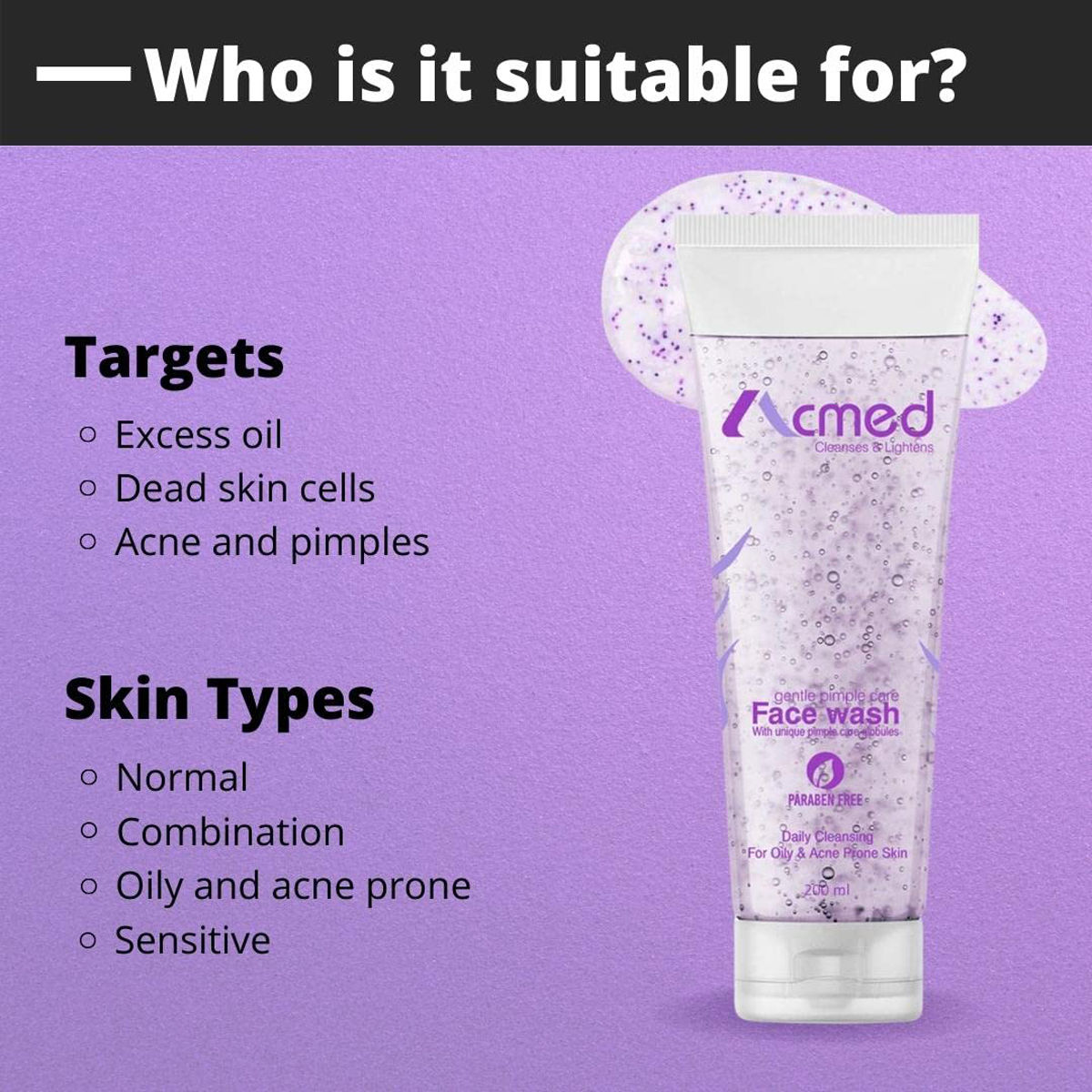 Acmed Gentle Pimple Clear Face Wash, 70 gm Price, Uses, Side Effects ...
