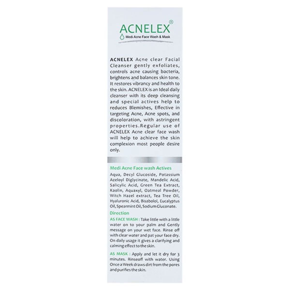 Acnelex Medi Acne Face Wash & Mask 100 gm Price, Uses, Side Effects ...