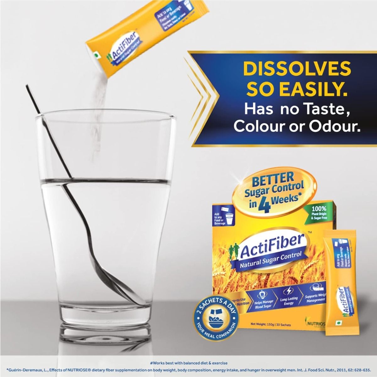 Actifiber Natural Sugar Control, 150 gm (30 sachets x 5 gm) Price, Uses ...