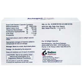 Buy Actogod-Forte Softgel Capsule 10's | 19 Minutes Delivery | Apollo ...