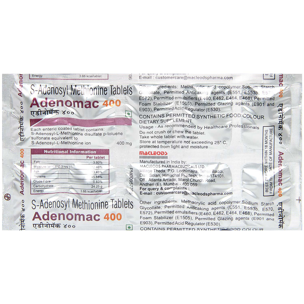 Adenomac 400 Tablet 10's Price, Uses, Side Effects, Composition ...