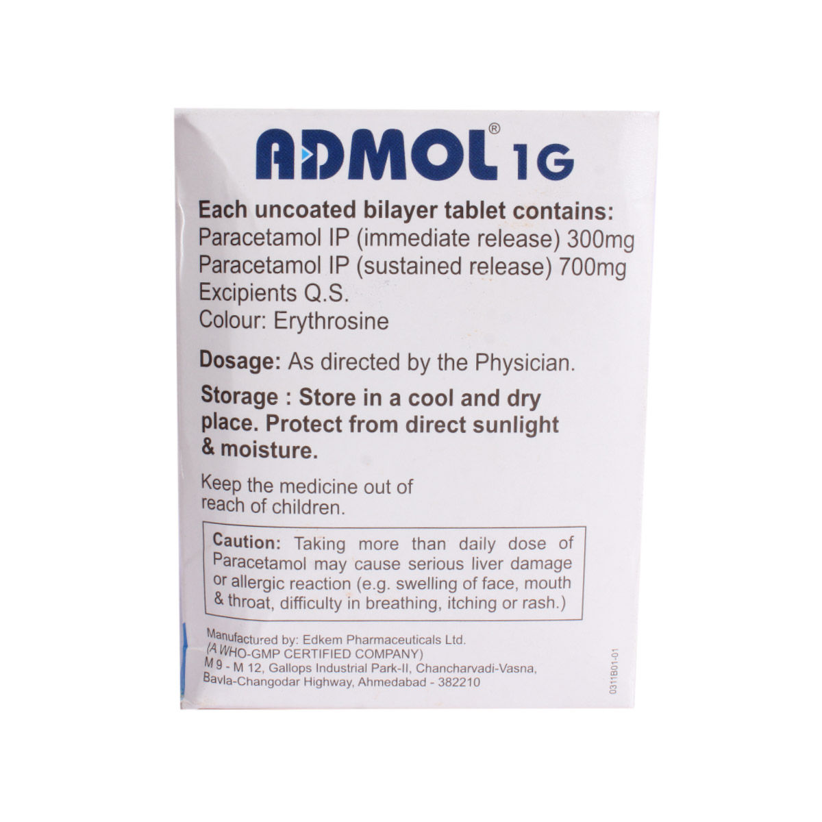 Admol 1G Tablet 10's Price, Uses, Side Effects, Composition - Apollo ...