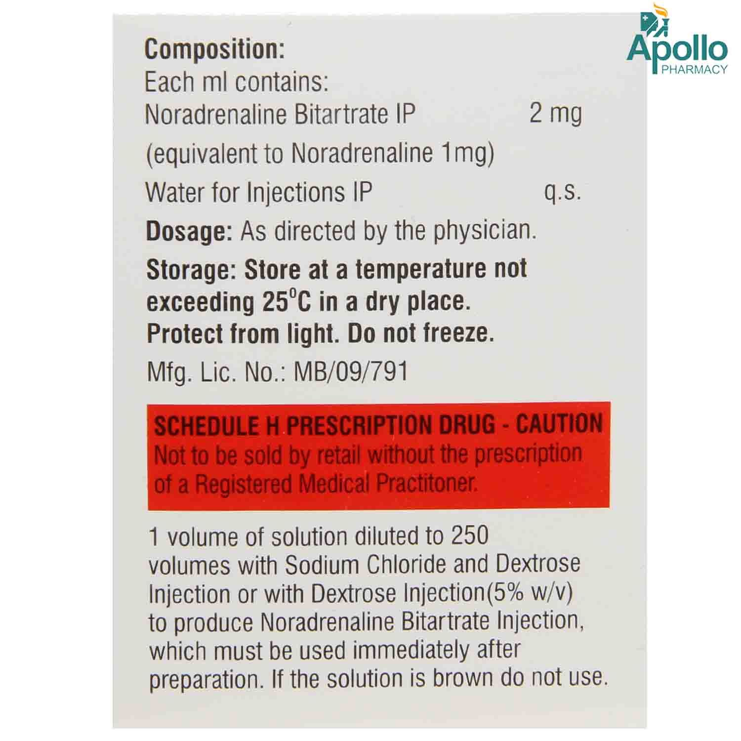 Adrenor Injection 2 ml | Uses, Side Effects, Price | Apollo Pharmacy