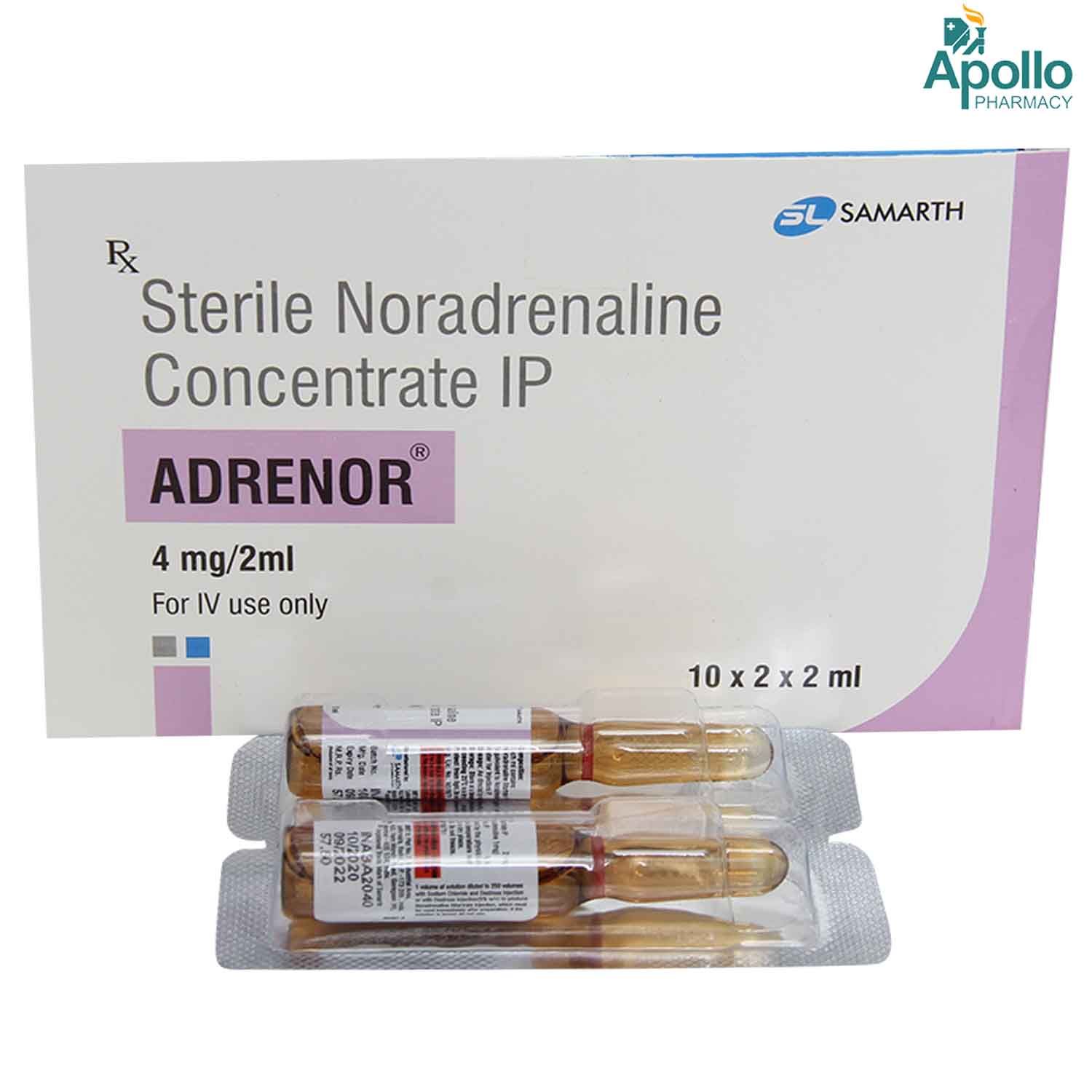 Adrenor Injection 2 ml | Uses, Side Effects, Price | Apollo Pharmacy
