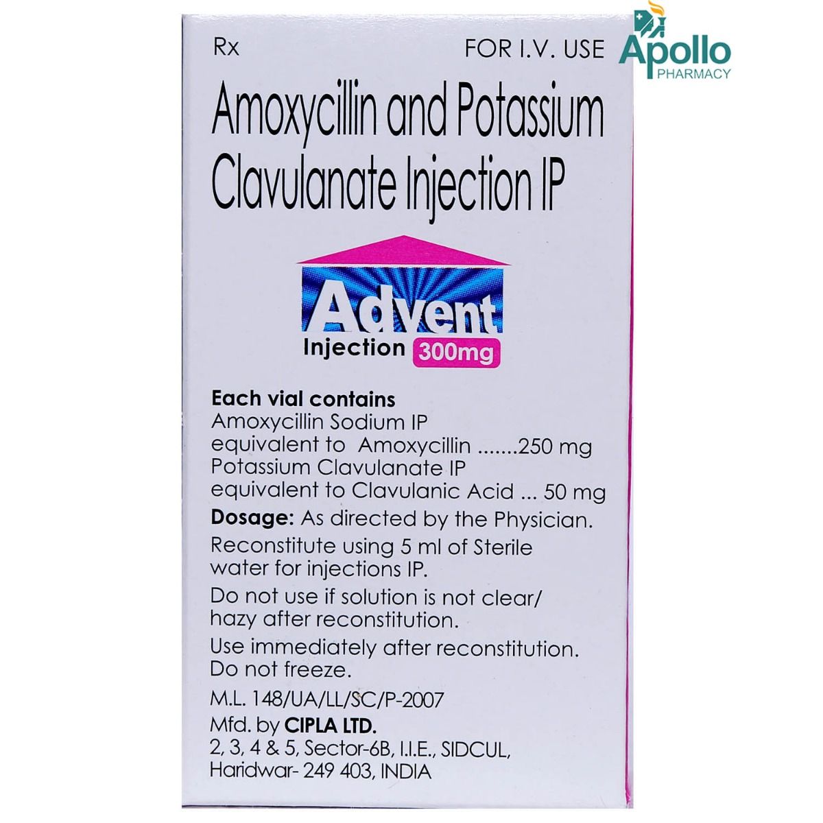 Advent 300 mg Injection | Uses, Side Effects, Price | Apollo Pharmacy