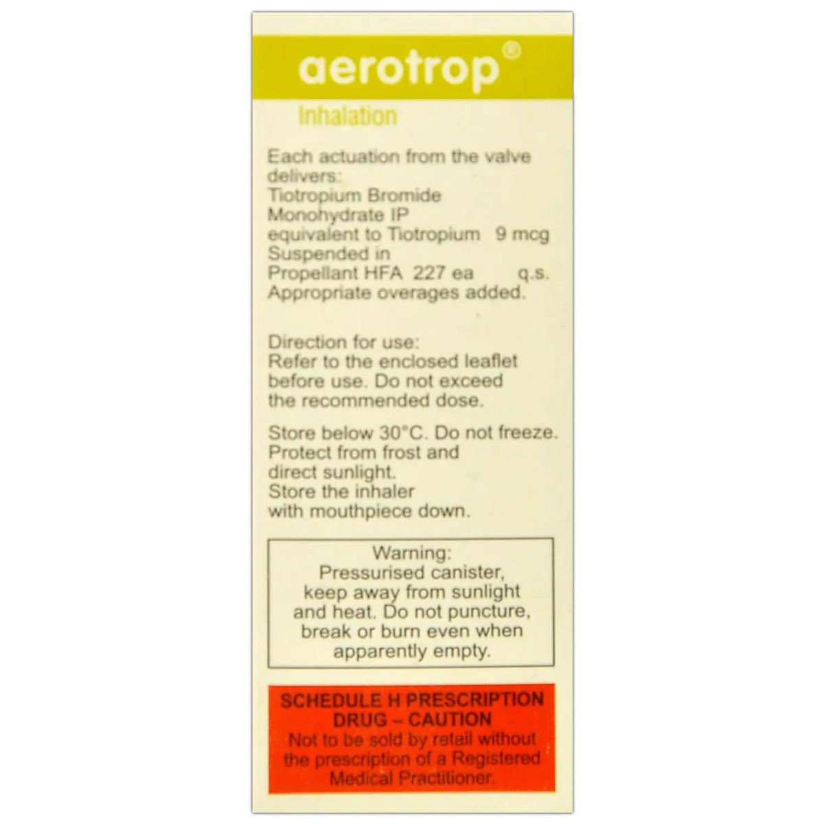 AEROTROP INHALER Price, Uses, Side Effects, Composition - Apollo Pharmacy