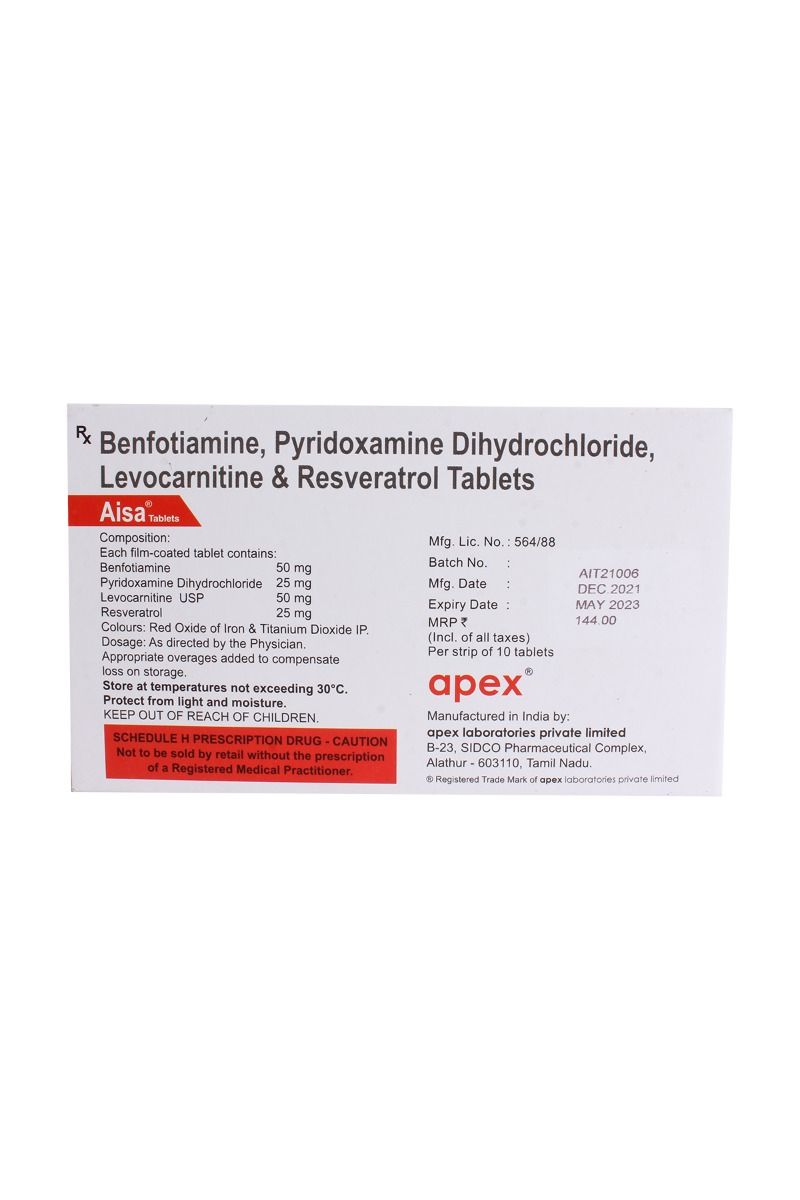 Aisa Tablet 10's Price, Uses, Side Effects, Composition - Apollo Pharmacy