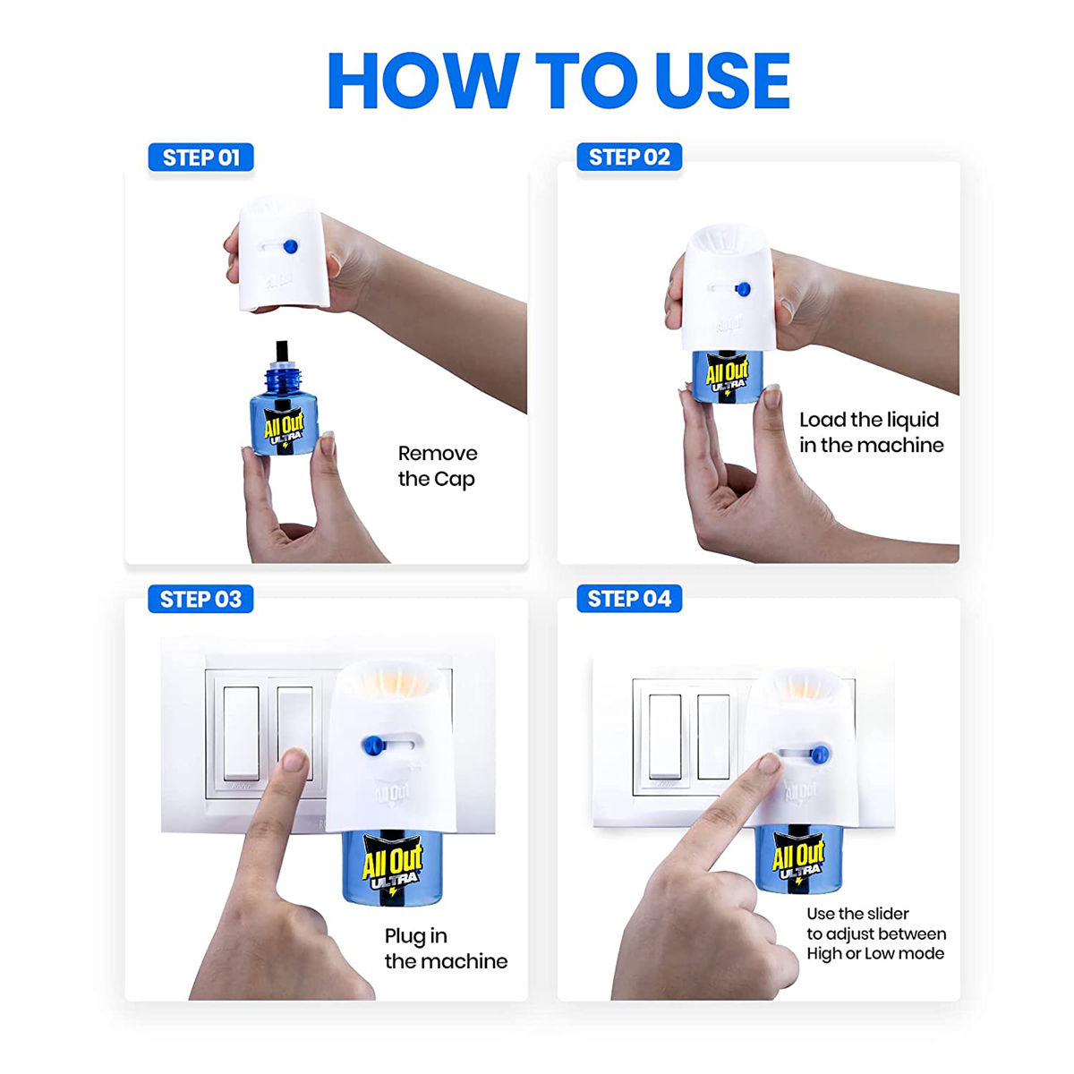 All Out Ultra Power+ Slider Mosquito Repellent Refill With Machine, 1 ...