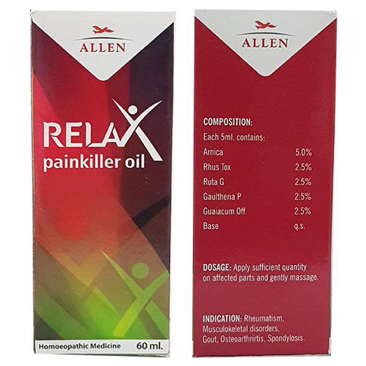 Buy Allen Relax Pain Killer Oil, 60 ml | 19 Minutes Delivery | Apollo ...