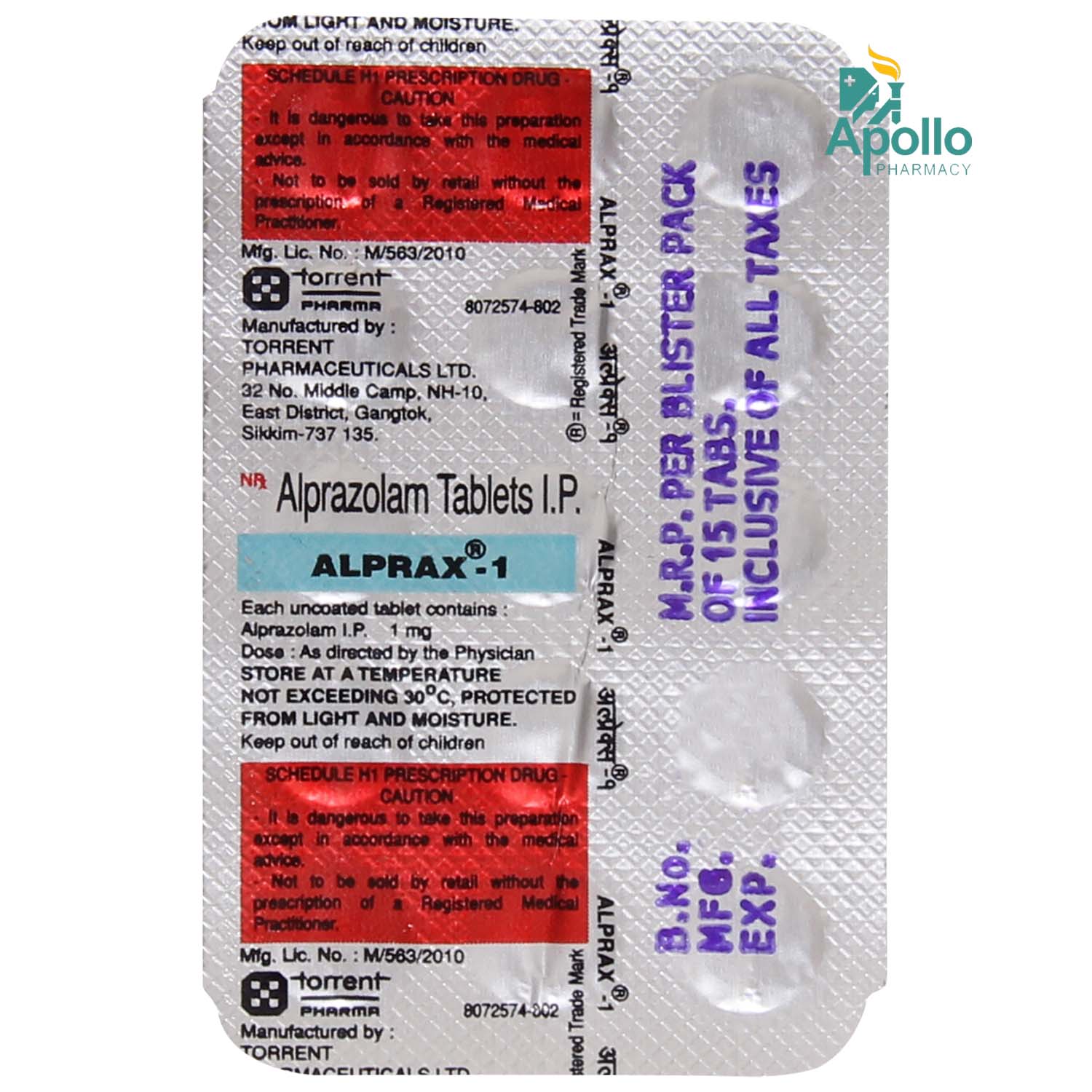Alprax-1 Tablet | Uses, Side Effects, Price | Apollo Pharmacy