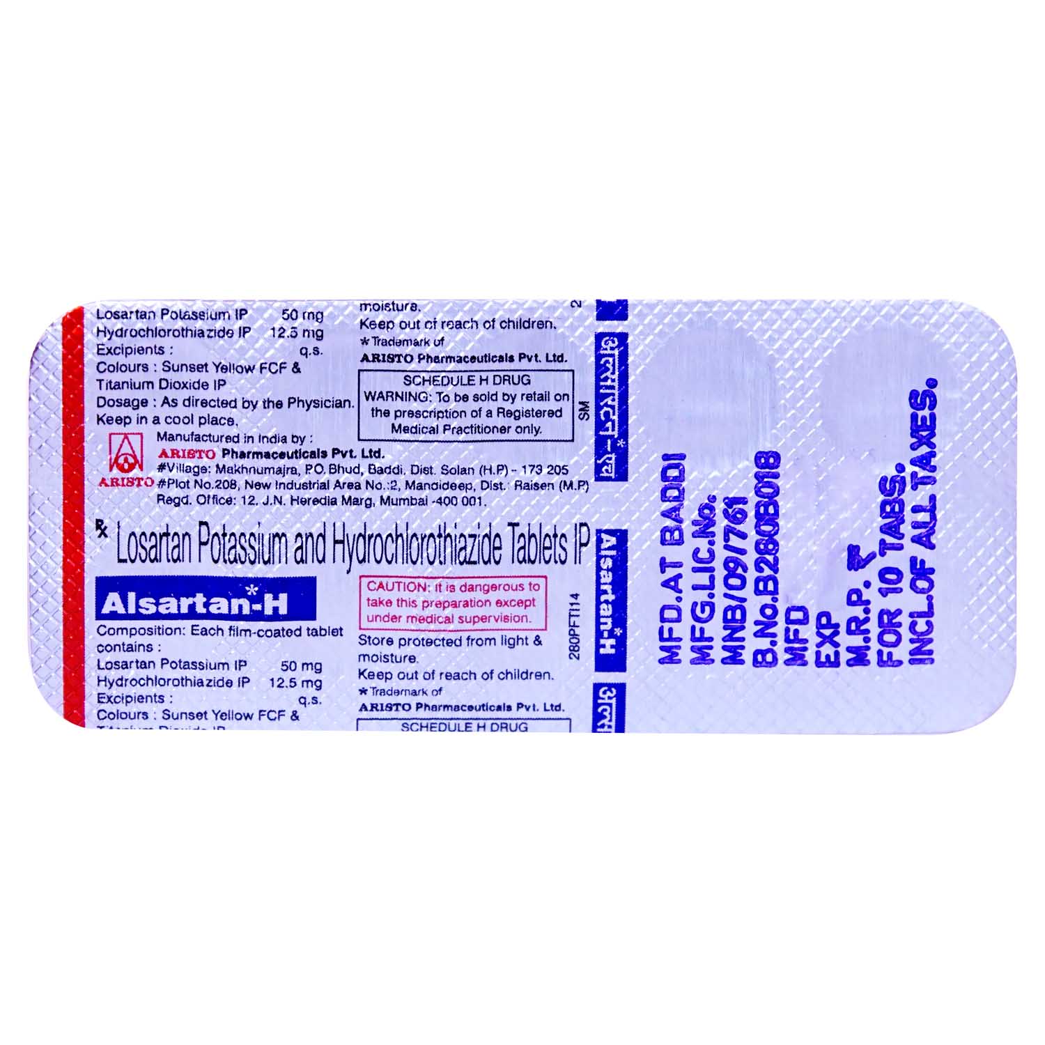Alsartan H Tablet 10's Price, Uses, Side Effects, Composition - Apollo ...