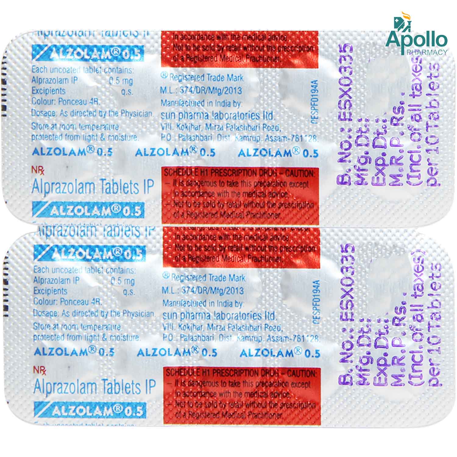 Alzolam 0.5 Tablet | Uses, Side Effects, Price | Apollo Pharmacy
