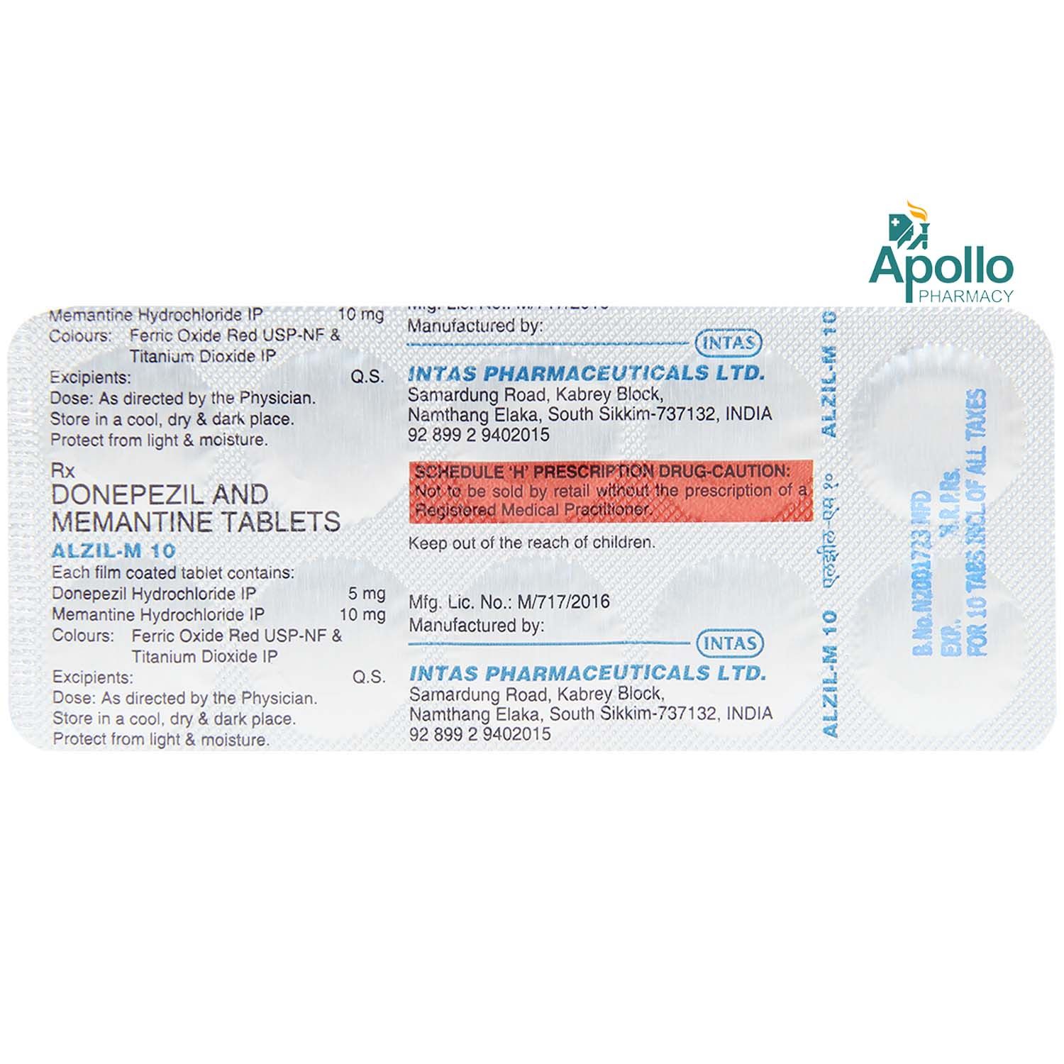 Alzil-M 10 Tablet | Uses, Side Effects, Price | Apollo Pharmacy