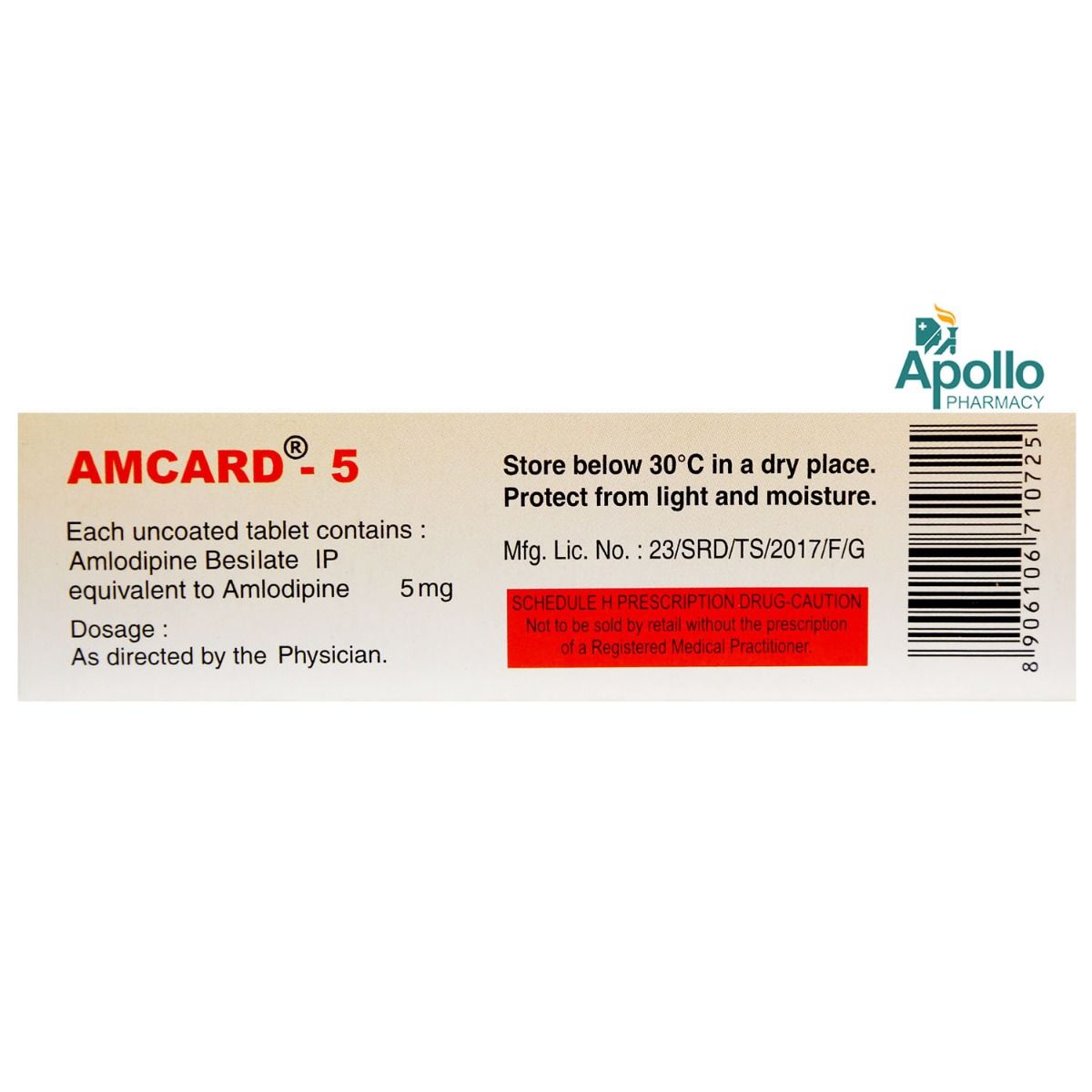 Amcard-5 Tablet 14's Price, Uses, Side Effects, Composition - Apollo ...