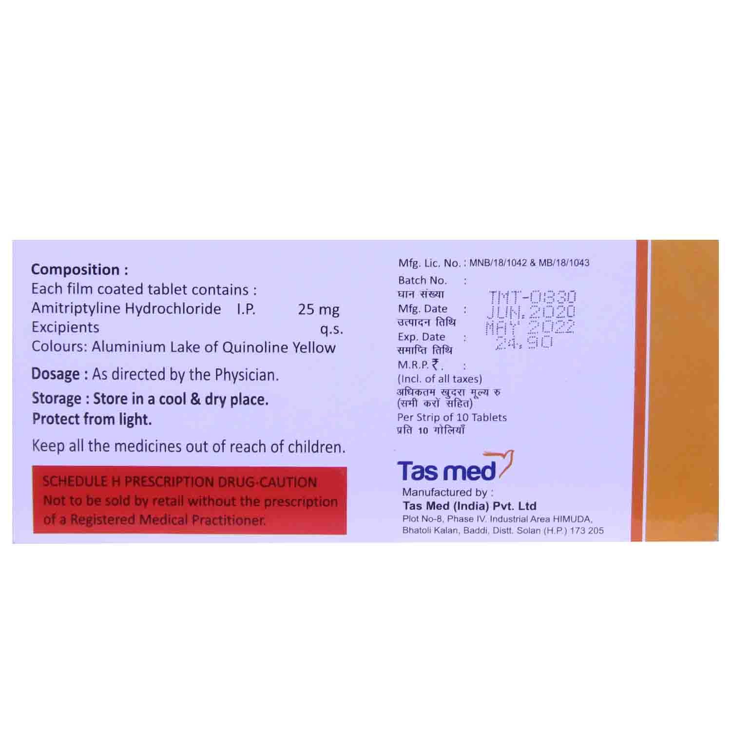 Amitop-25 Tablet 10's Price, Uses, Side Effects, Composition - Apollo ...