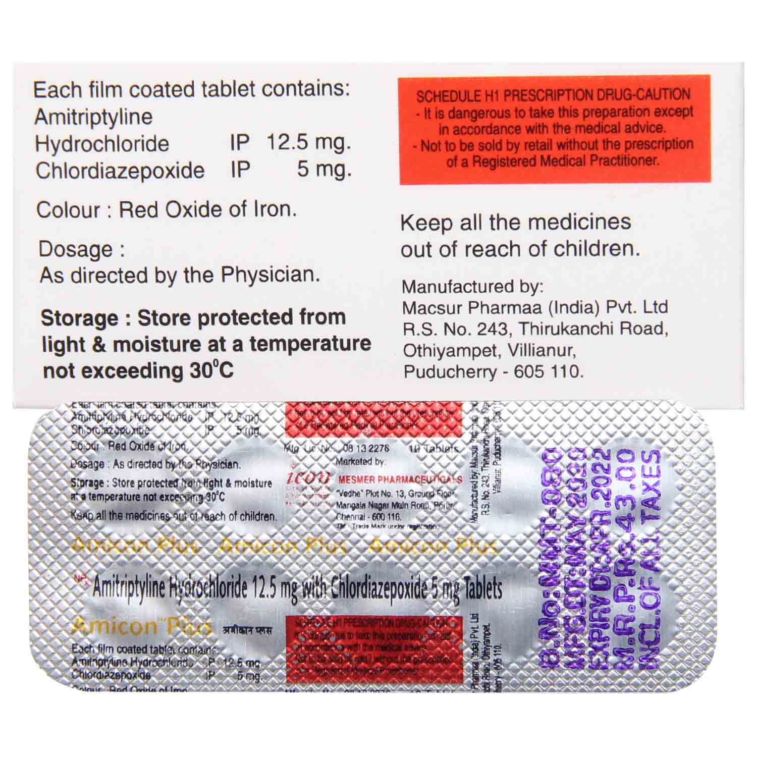 Amicon Plus Tablet | Uses, Side Effects, Price | Apollo Pharmacy