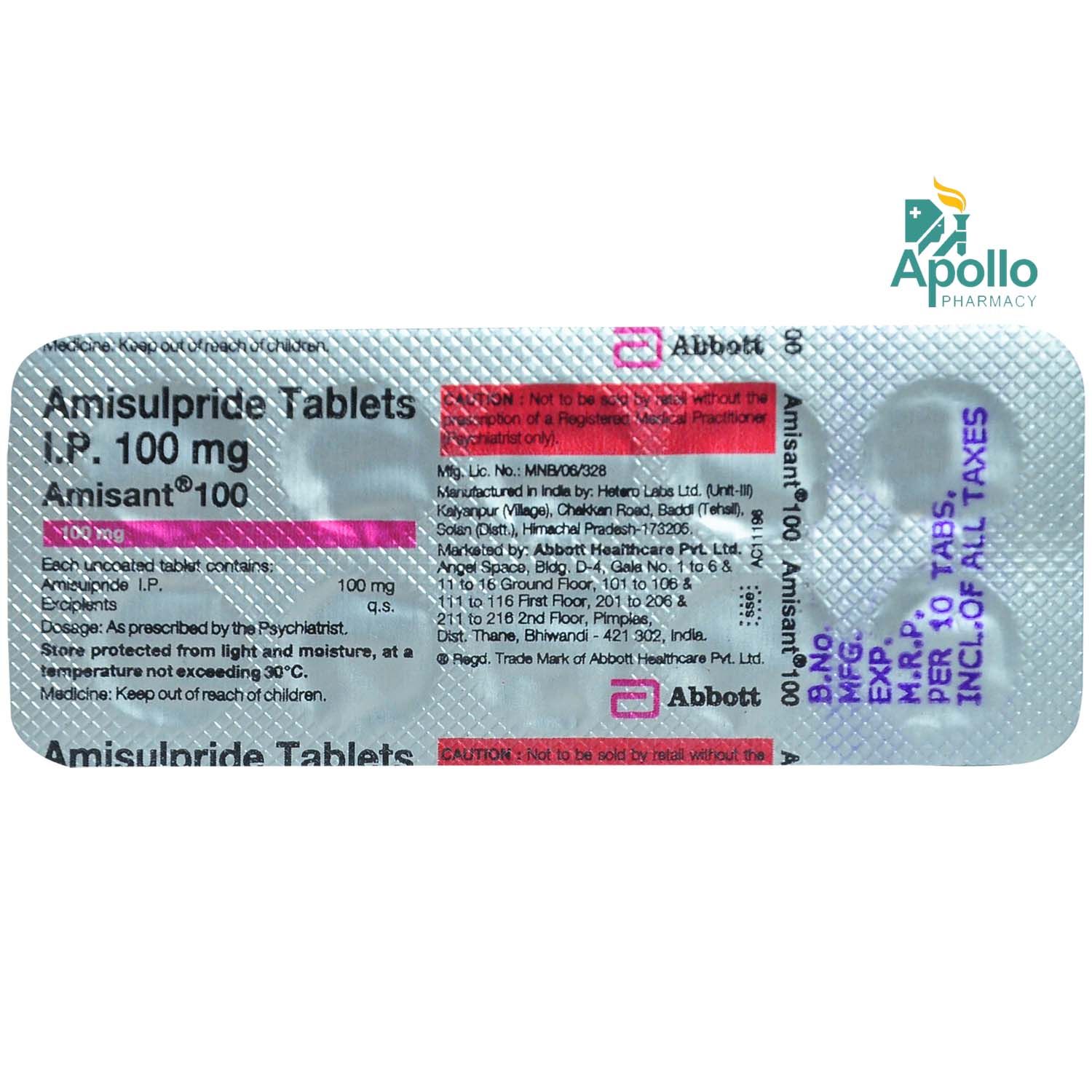 Amisant 100 Tablet 10's Price, Uses, Side Effects, Composition - Apollo ...