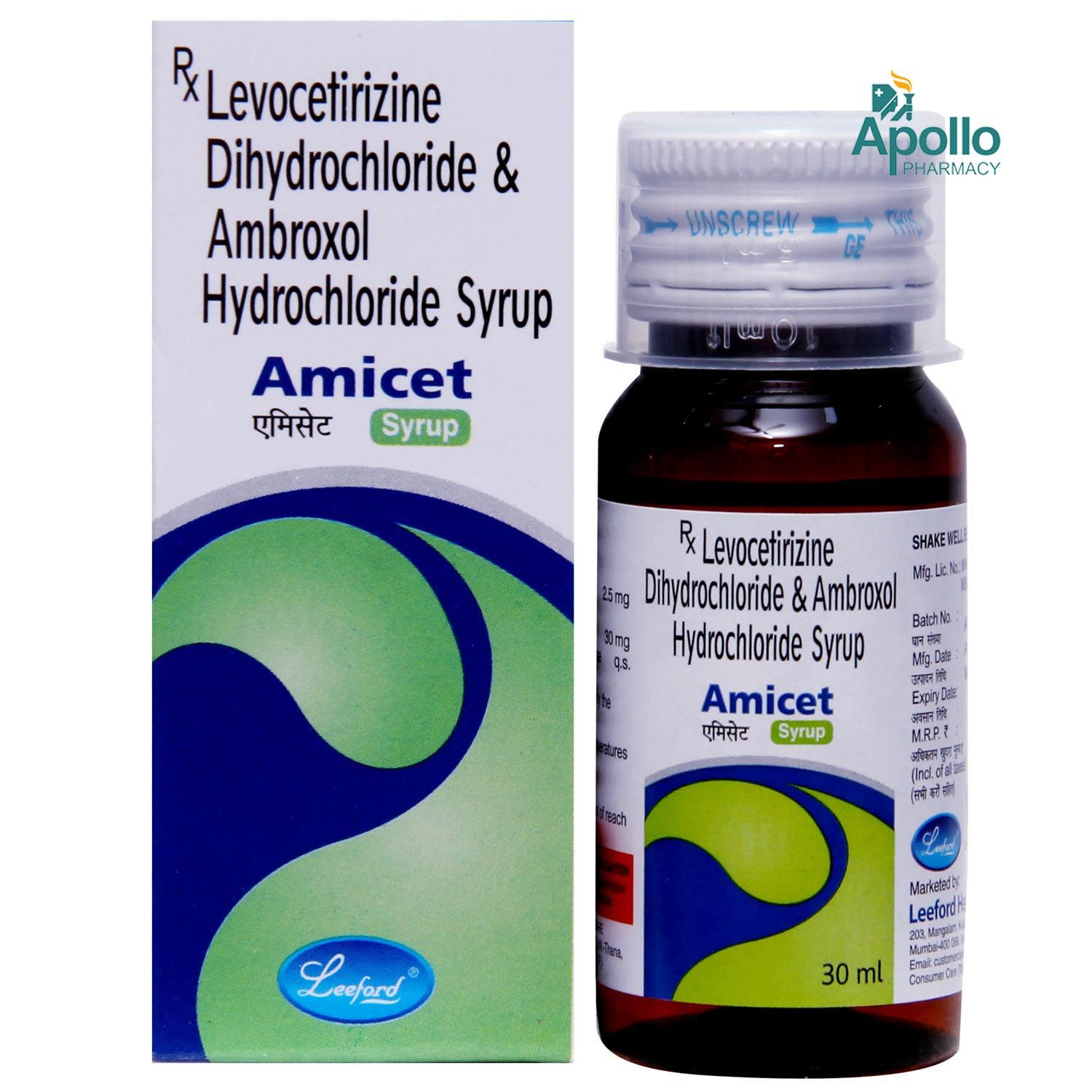 Amicet Syrup 30 ml Price, Uses, Side Effects, Composition - Apollo Pharmacy