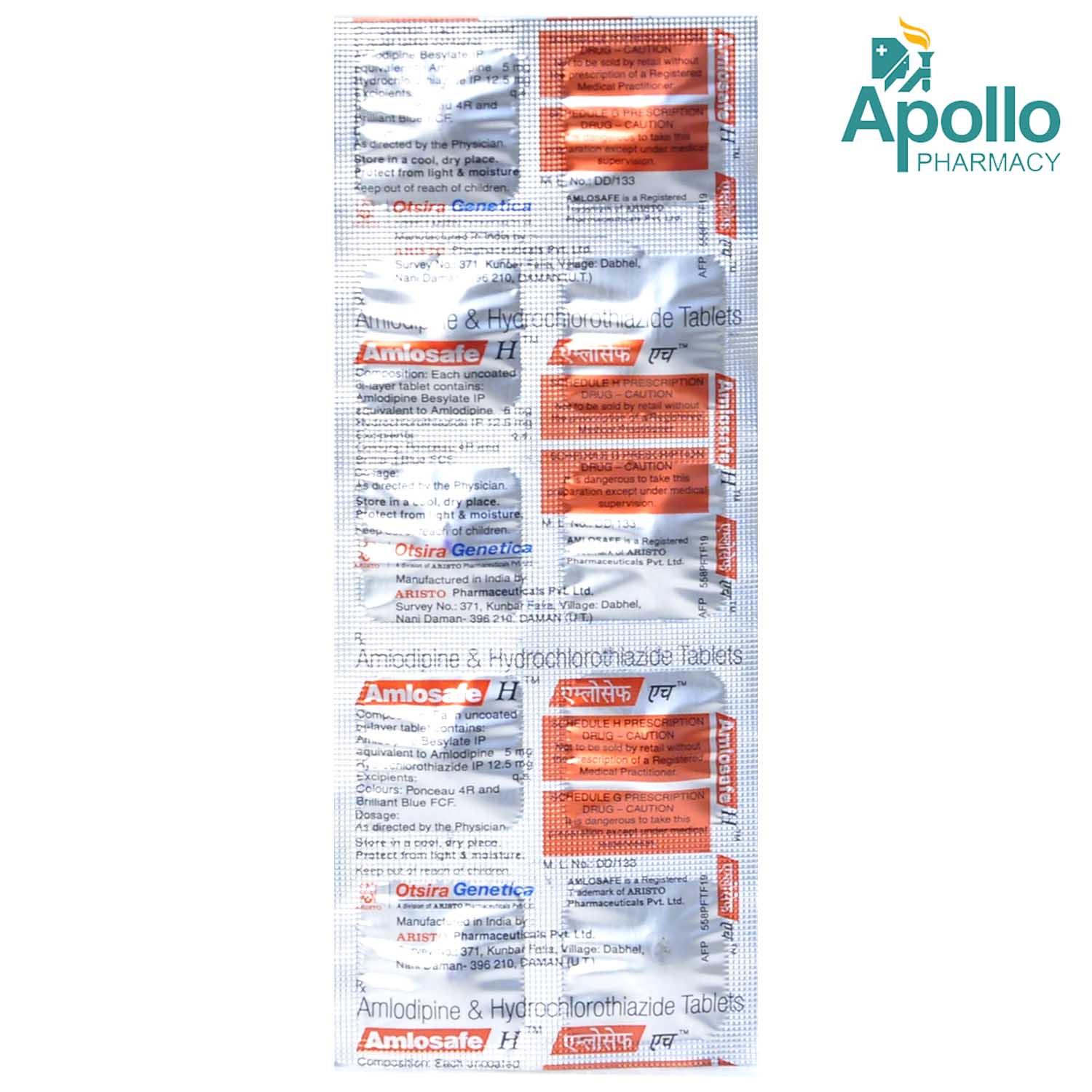 Amlosafe H Tablet 10's Price, Uses, Side Effects, Composition - Apollo ...