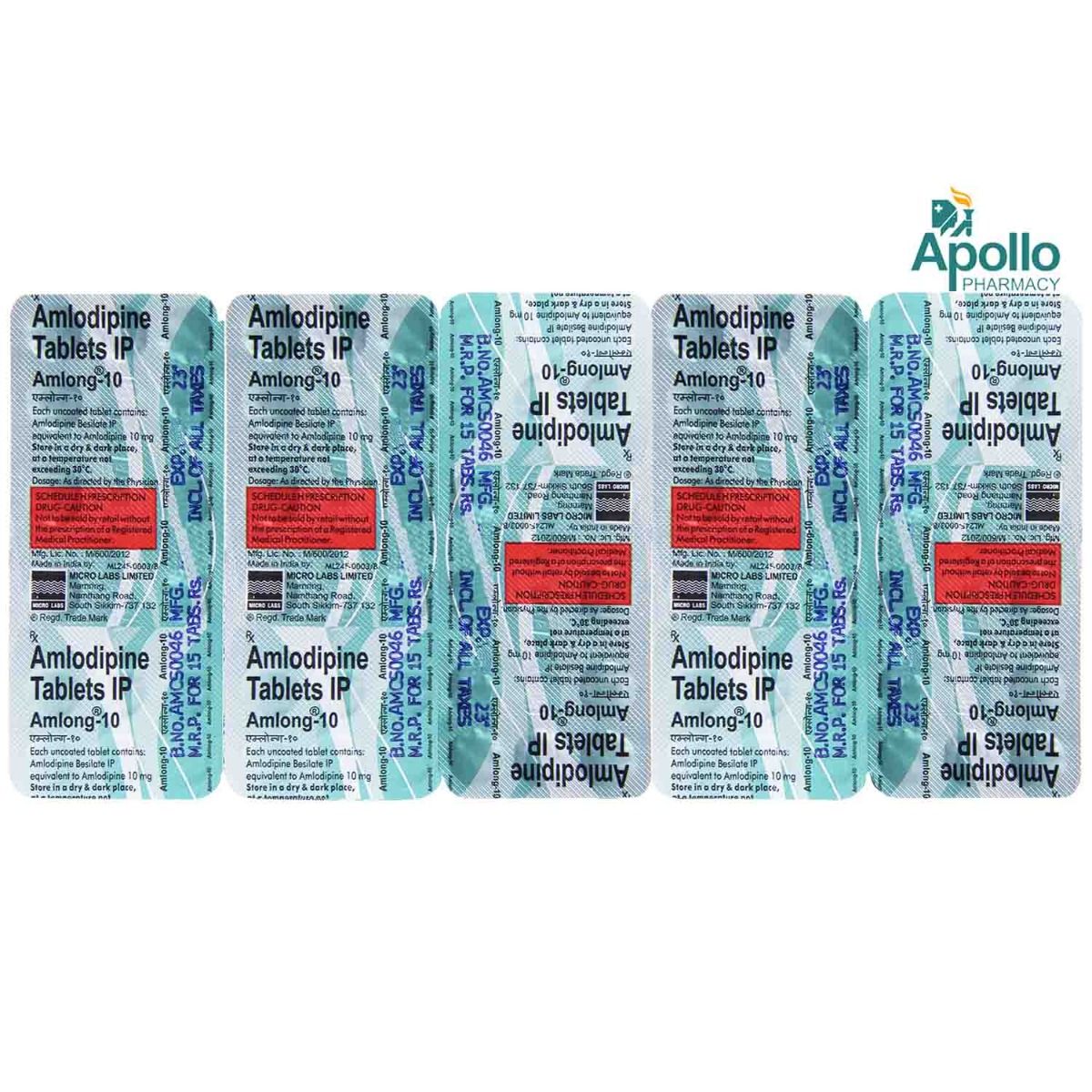 Amlong 10 Tablet | Uses, Side Effects, Price | Apollo Pharmacy