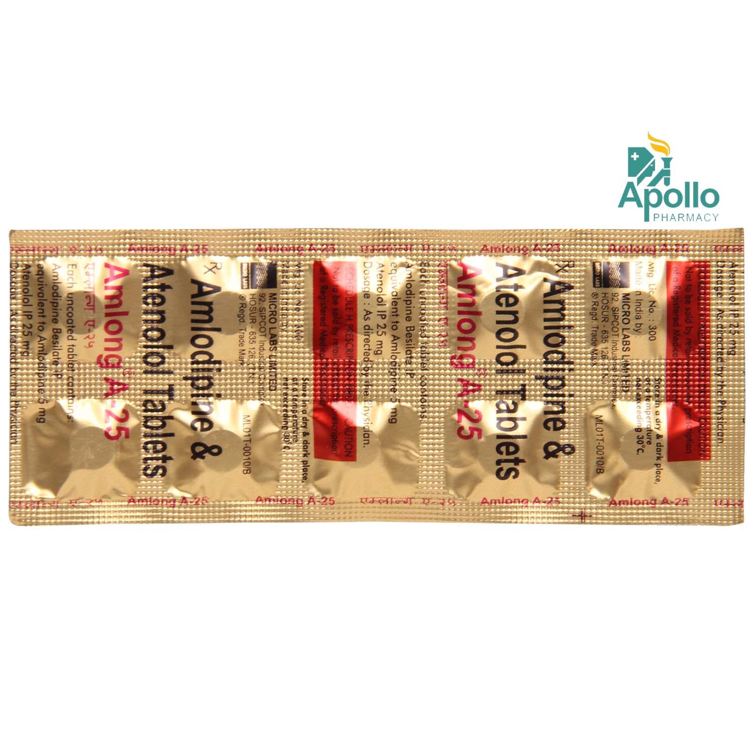 Amlong A 25 Tablet 10's Price, Uses, Side Effects, Composition - Apollo ...