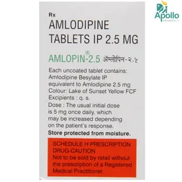 Amlopin-2.5 Tablet | Uses, Side Effects, Price | Apollo Pharmacy