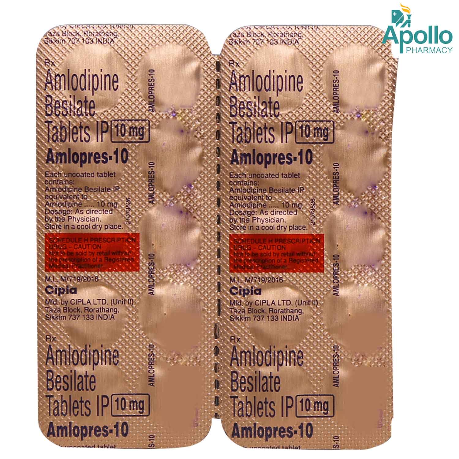 Amlopres-10 Tablet | Uses, Side Effects, Price | Apollo Pharmacy