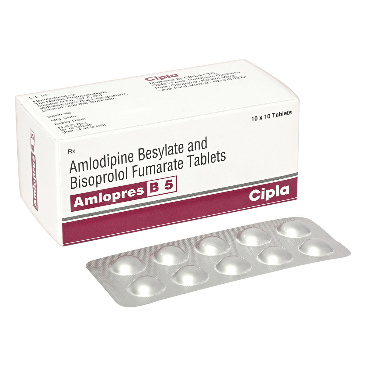 Amlopres B 5 Tablet | Uses, Side Effects, Price | Apollo Pharmacy