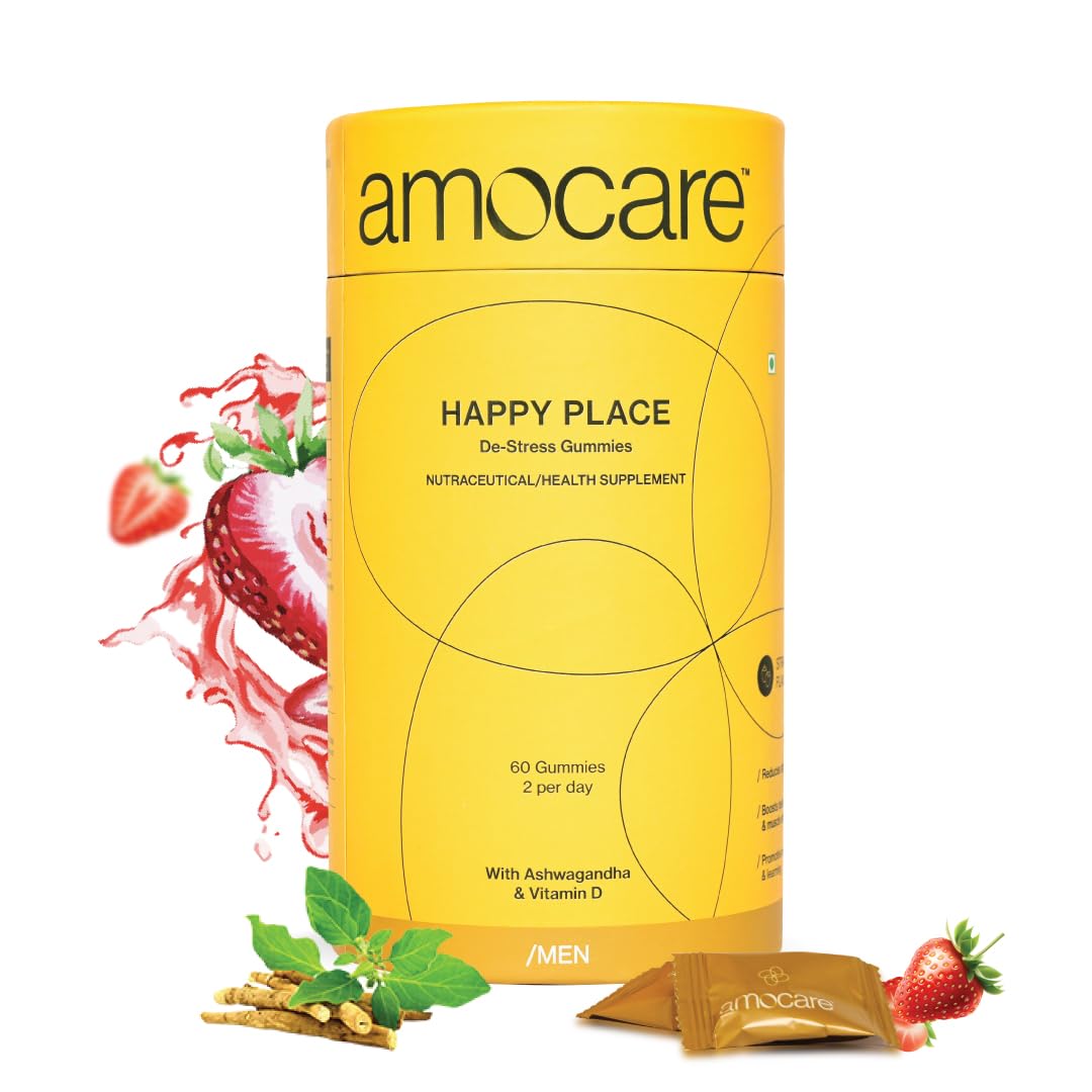 Buy Amocare Happy Place De-Stress for Men, 60 Gummies | 19 Minutes ...