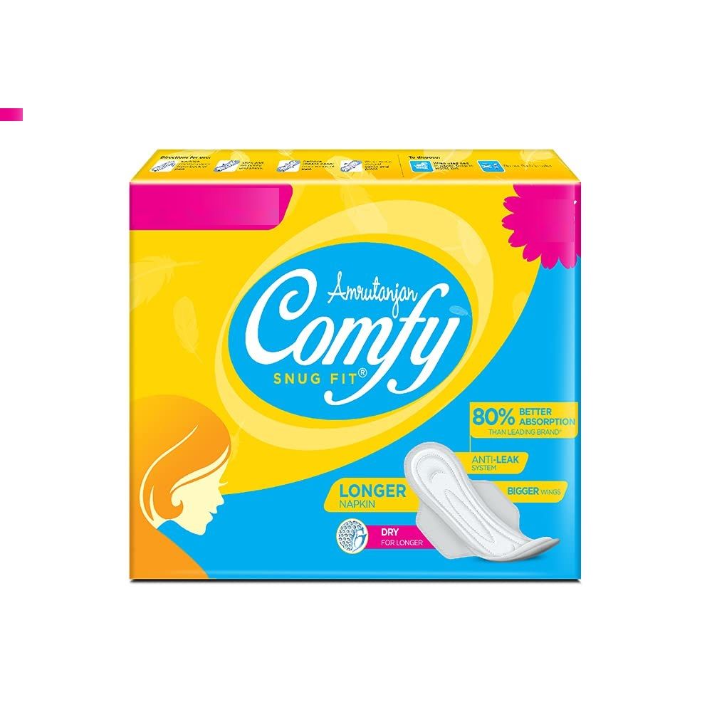 Buy Amrutanjan Comfy Snug Fit Sanitary Pads XL, 18 Count | 19 Minutes ...