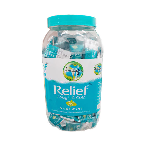 Buy Amrutanjan Relief Cough & Cold Swas Mint Flavour Drops, 1 Count ...