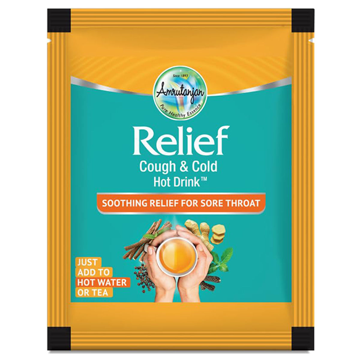 Buy Amrutanjan Relief Cough & Cold Hot Drink Sachet, 4 gm | 19 Minutes ...