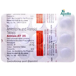 Amtas-AT 25 Tablet | Uses, Side Effects, Price | Apollo Pharmacy