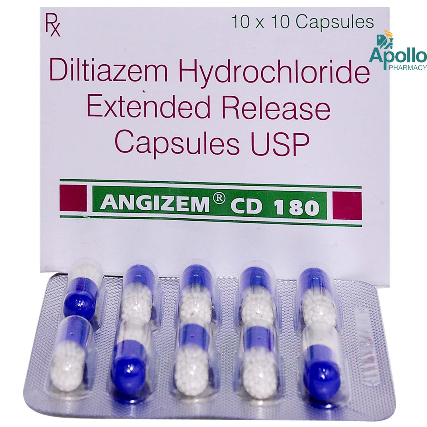 Angizem CD 180 Capsule 10's Price, Uses, Side Effects, Composition ...