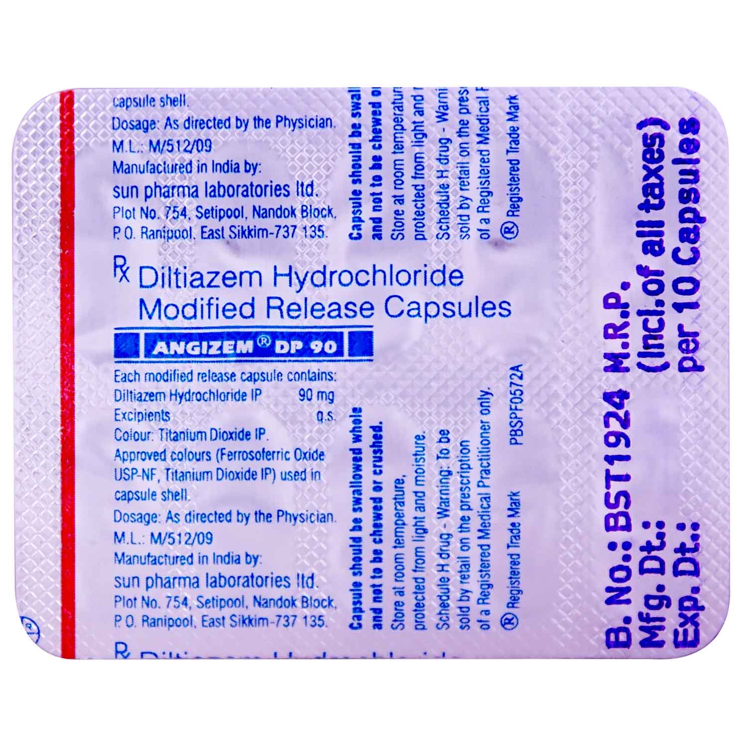 Angizem DP 90 Capsule | Uses, Side Effects, Price | Apollo Pharmacy