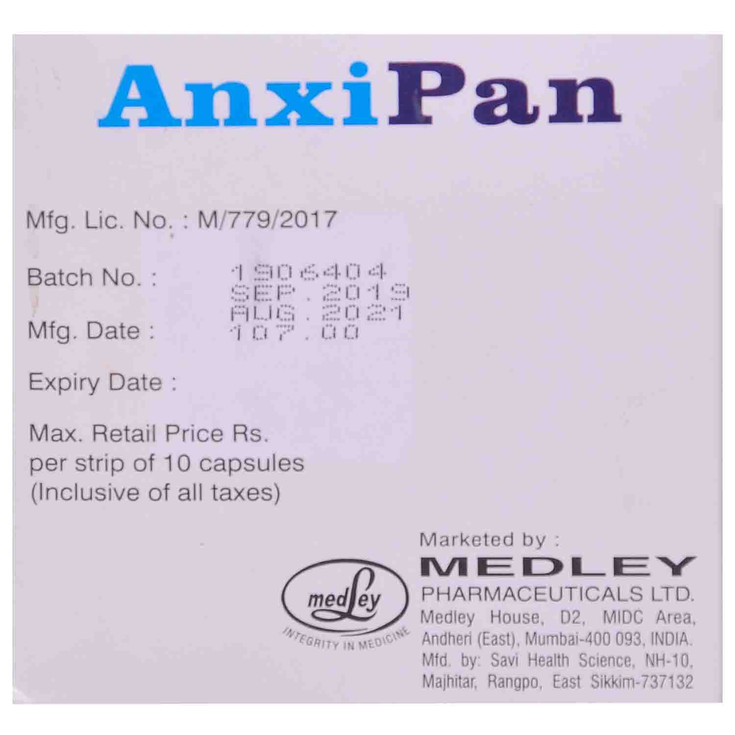Anxipan Capsule 10's Price, Uses, Side Effects, Composition - Apollo ...