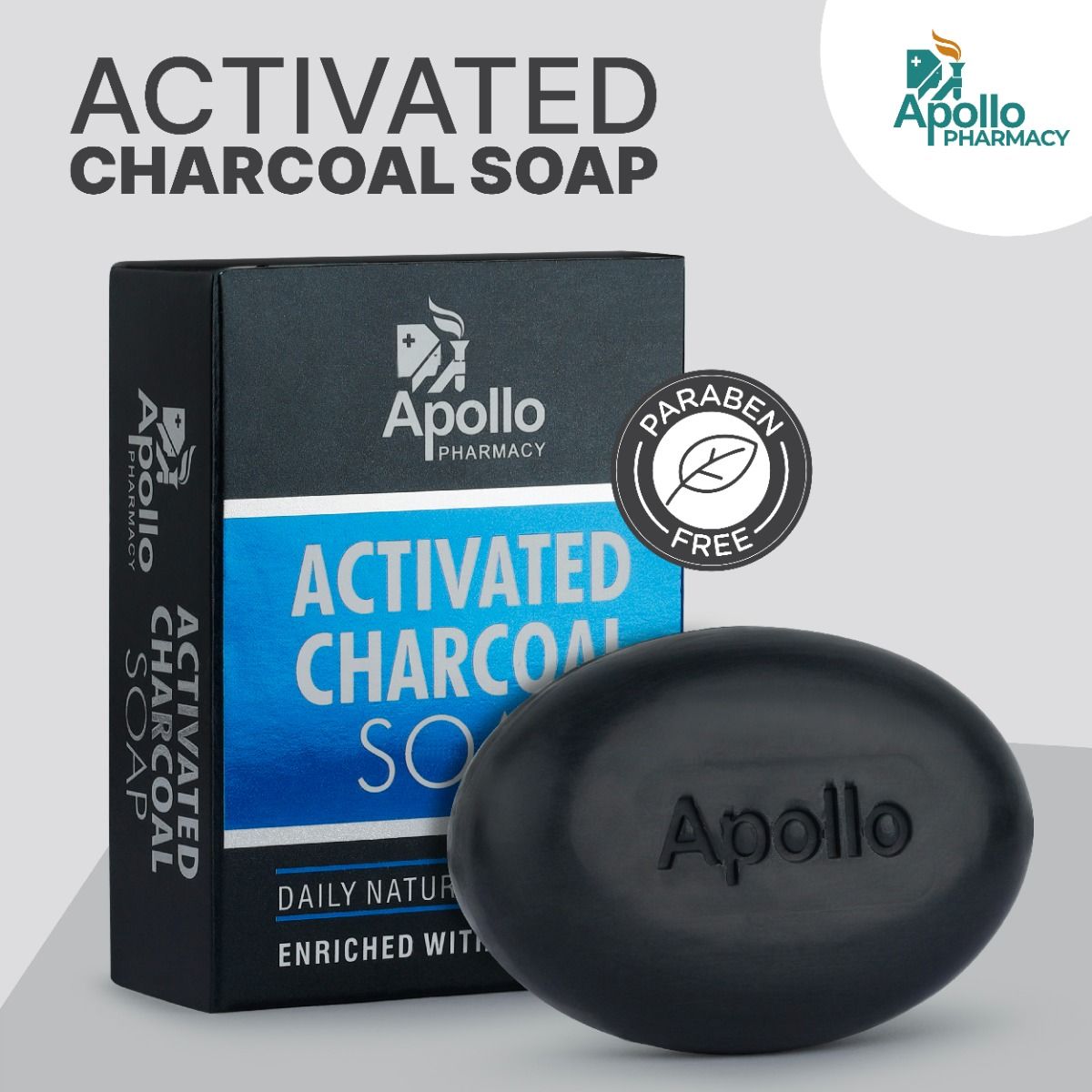 Buy Apollo Pharmacy Activated Charcoal Soap, 250 gm (2x125 gm) | 19 ...
