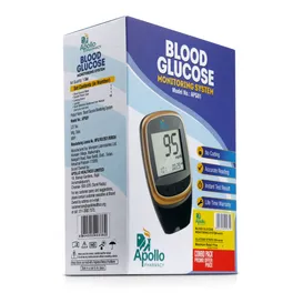 Buy Apollo Pharmacy Blood Glucose Monitoring System APG01 with 25 Test ...