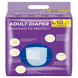 Buy Apollo Essentials Adult Diaper Pant Style Unisex Large, 10 Count ...