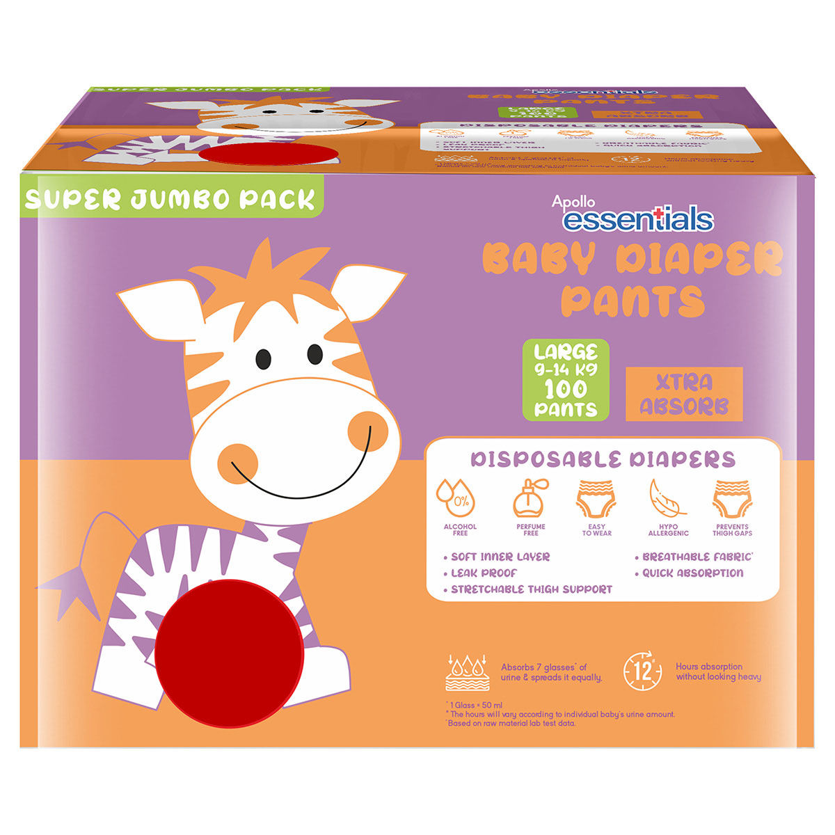 Buy Apollo Essentials Baby Diaper Pants Large, 100 Count (2x50) | 19 ...