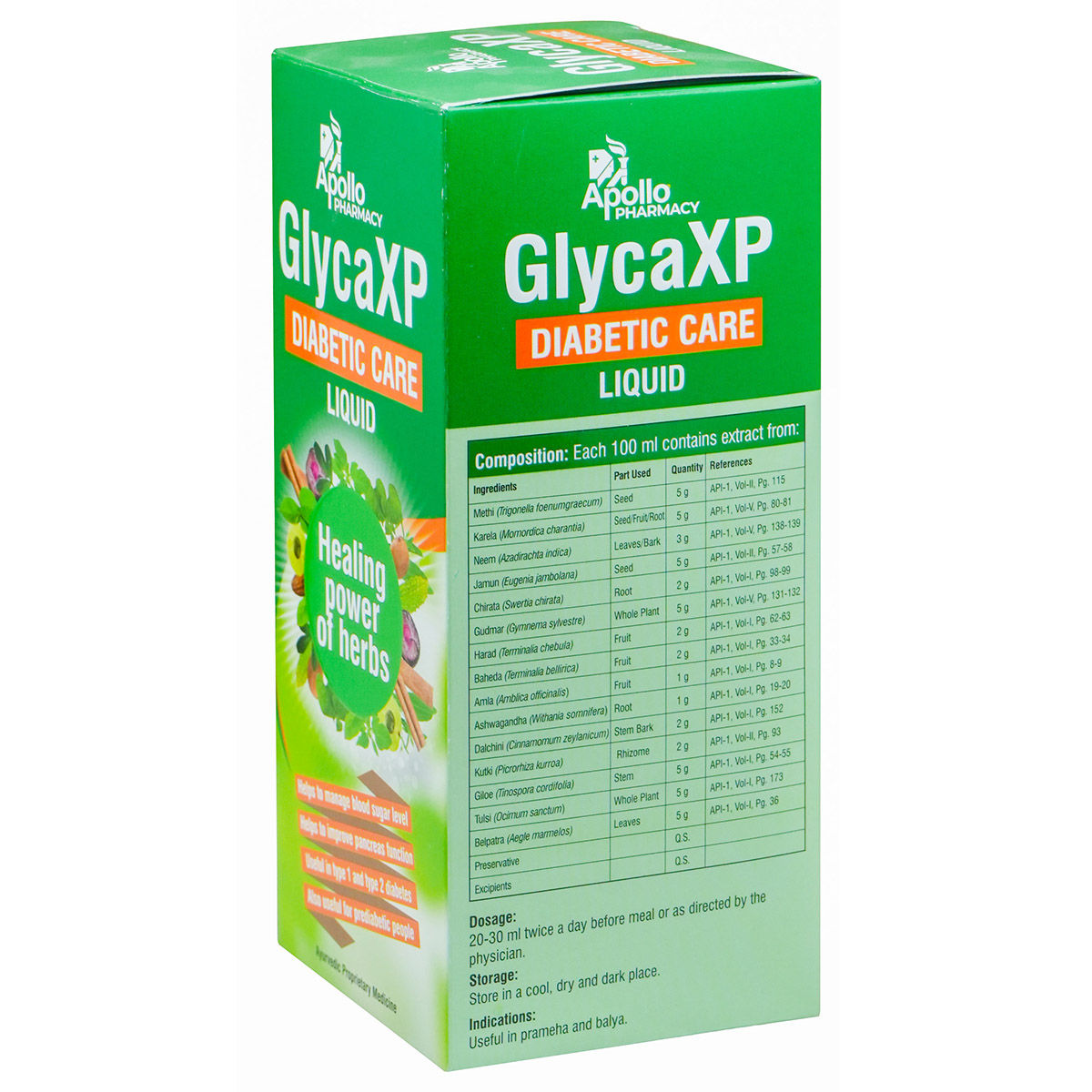 Buy Apollo Pharmacy GlycaXp Diabetic Care Liquid, 500 ml | 19 Minutes ...