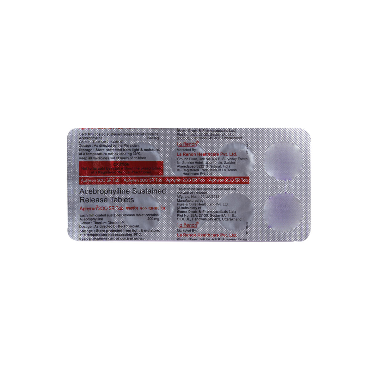 Aphyren 200 SR Tablet 10's Price, Uses, Side Effects, Composition ...