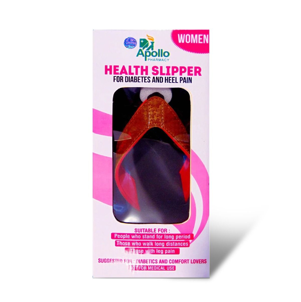Apollo Pharmacy Diabetes & Heel Pain Health Slipper for Women, Size-8 ...