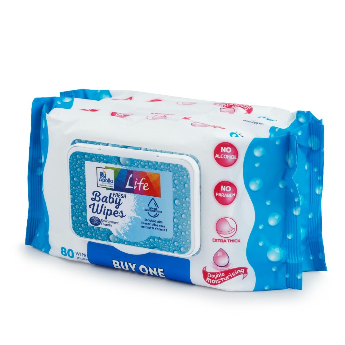 Apollo Life Fresh Baby Wipes, 160 Count (2x80 Wipes) Price, Uses, Side ...