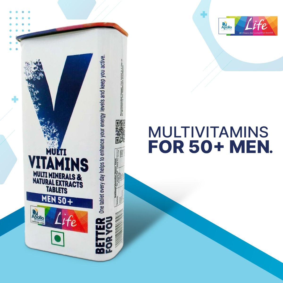Apollo Life Multi Vitamin for Men 50+, 30 Tablets Price, Uses, Side ...