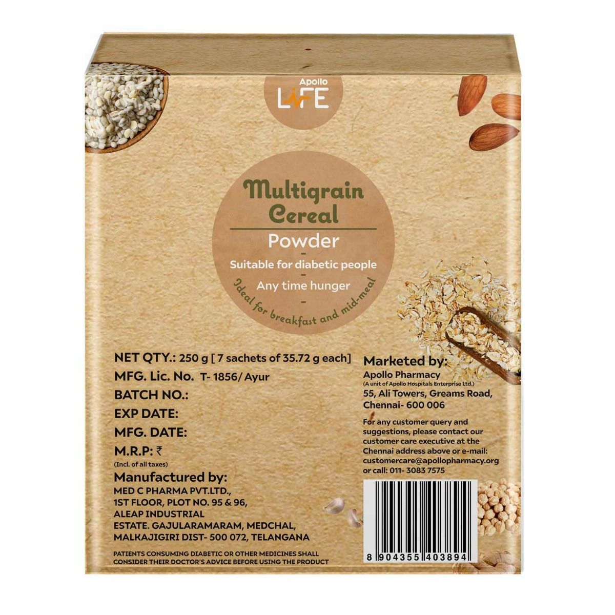 Apollo Life Multigrain Cereal Powder, 250 gm Price, Uses, Side Effects ...