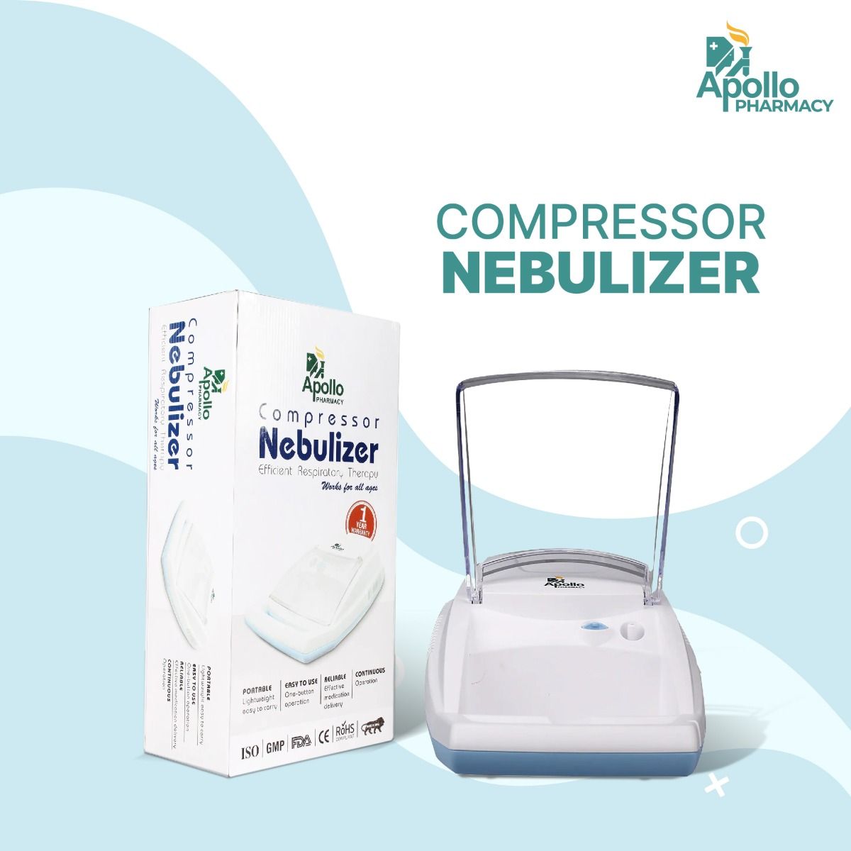 Apollo Pharmacy Compressor Nebulizer, 1 Count Price, Uses, Side Effects ...